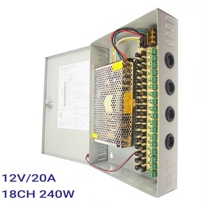 Τροφοδοτικό CCTV 18ch 20A YDSBOX12-240-18 240W - DCS Systems